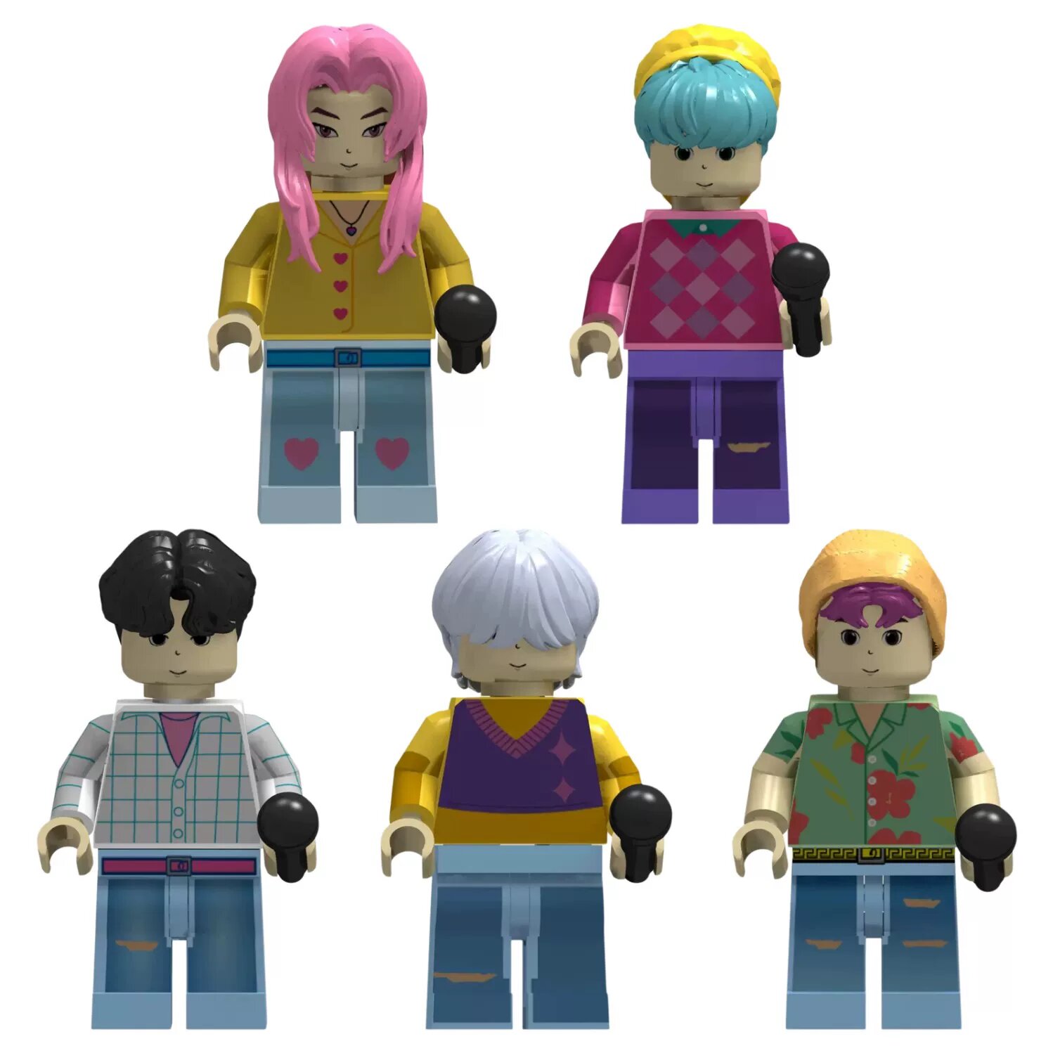 Комплект Lego фигурок мужского Kpop-коллектива, 5 деталей для фанатов музыки