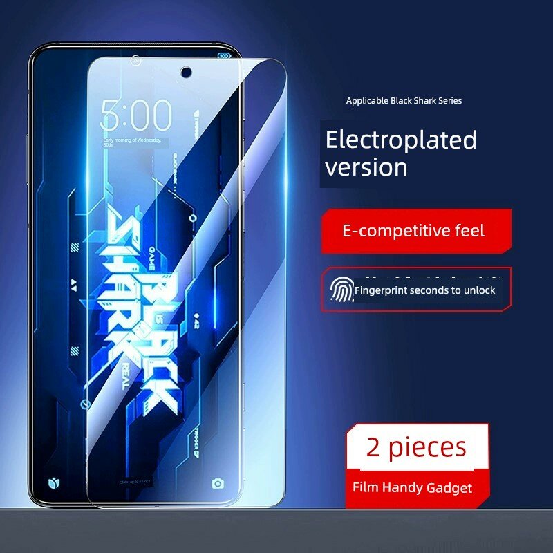 Черная Shark 5 Pro усиленная закаленное стекло защитная пленка, набор из 2 шт, противопылевая, с электролитическим