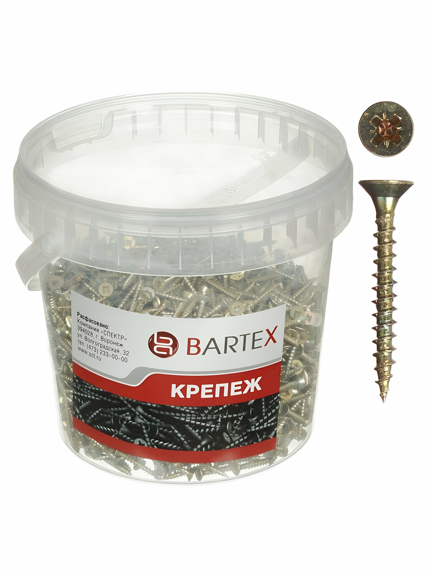 Саморез универсальный Bartex 5х30 мм, оцинкованный, 500 шт. Надежный крепеж для строительных и ремонтных работ в банке