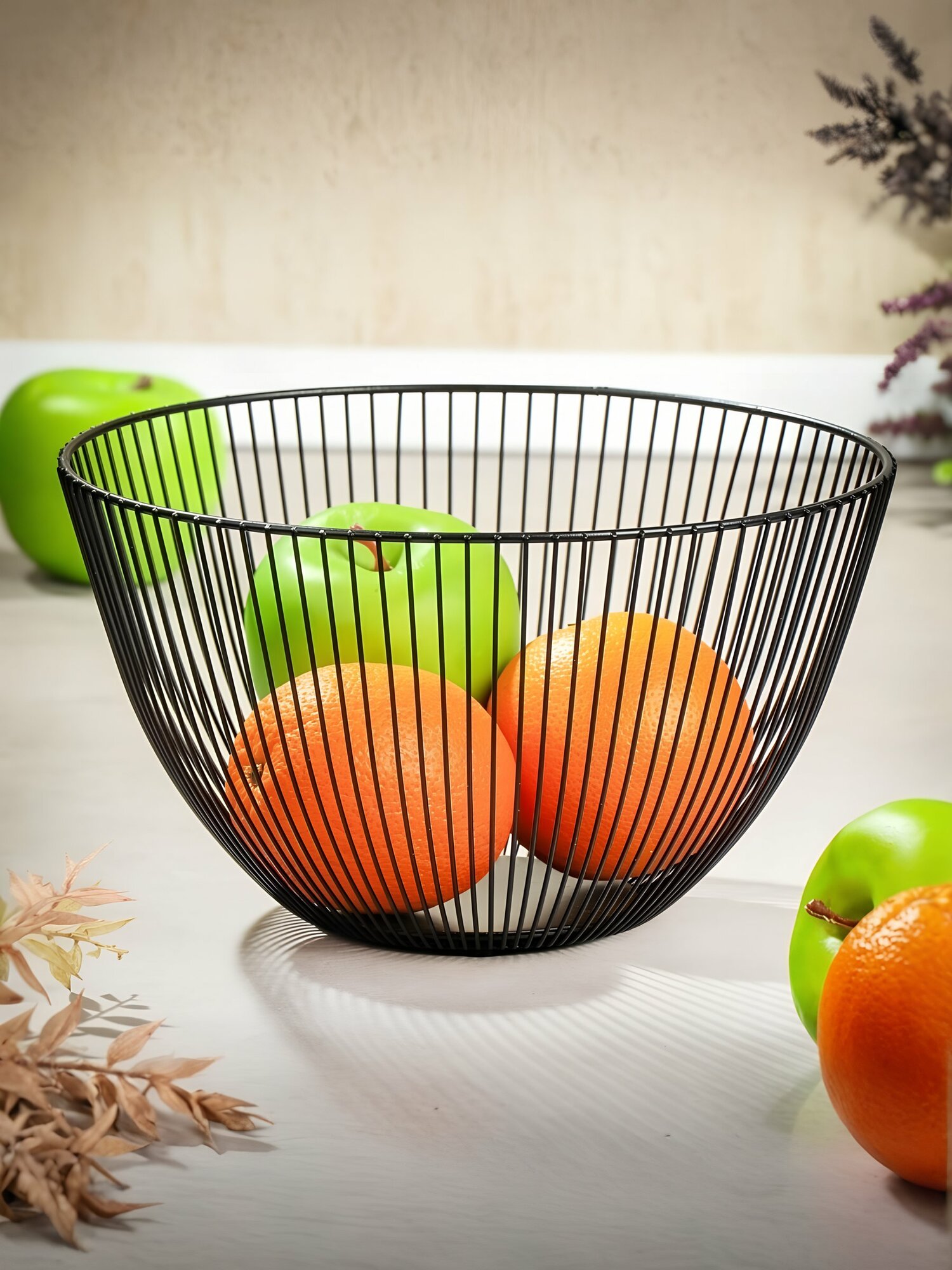 Фруктовница металлическая черная 25х14.5 см Y4-8035
