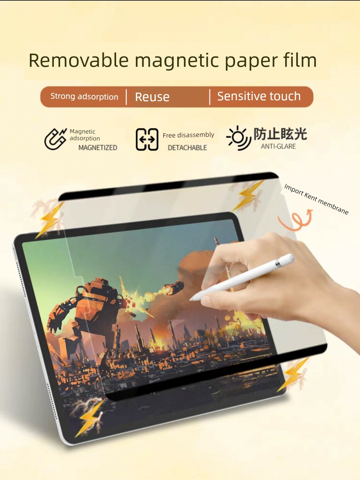 Технологичная пленка для iPad, магнитная, имитирующая бумагу, съемная, подходит для планшетов Apple Pro 2021/2022, Mini