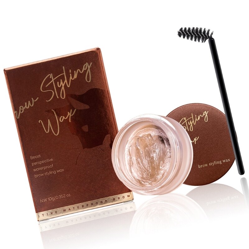 Быстро Формирующий воск для бровей Встроенная кисточка для легкого нанесения в течение всего дня Водонепроницаемая Фиксация в любую погоду