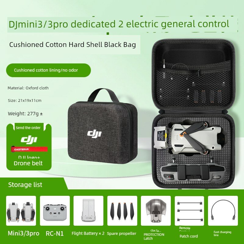 Черный ручной мешок mini3/3p для DJI Mini 3/3 Pro, совместим с двумя батареями, чехол с мягкой подкладкой
