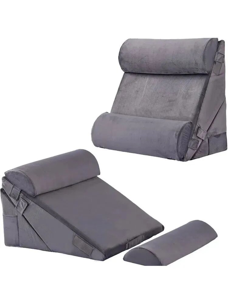 Ортопедическая подушка 56x56 см, пена balance foam, светл-серый