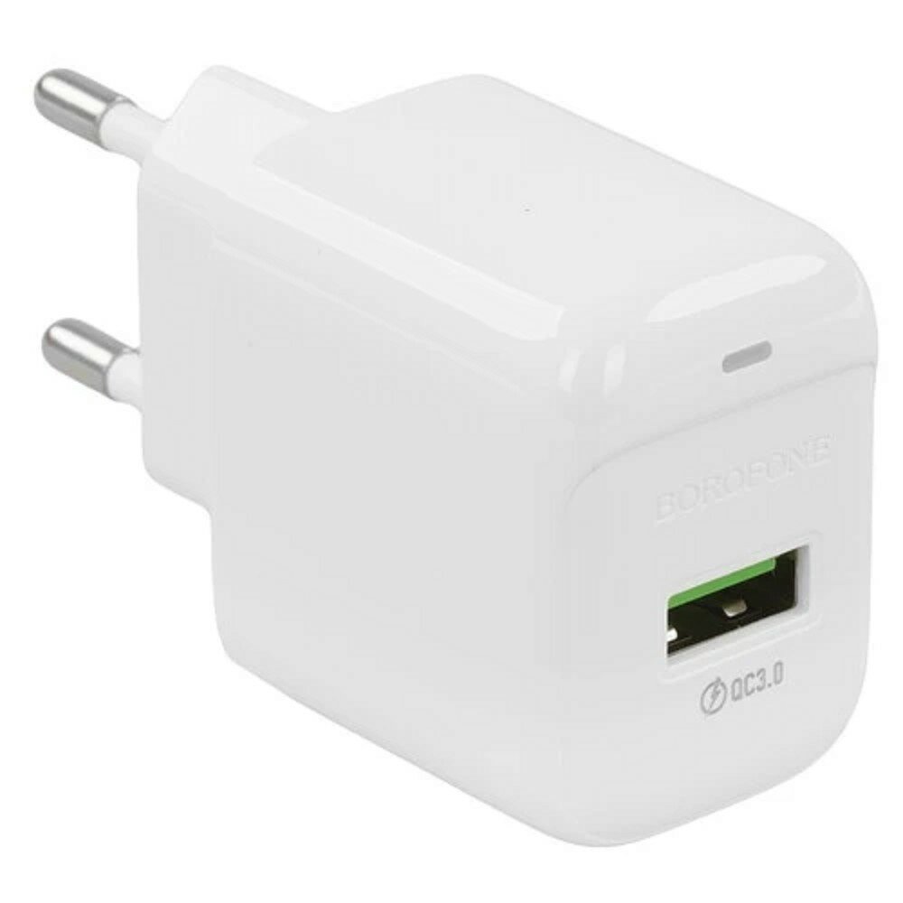 Аксессуар BOROFONE BAS42A Сетевое ЗУ + Кабель Type-C 1m QC 3.0 1 USB Выход: 18W White