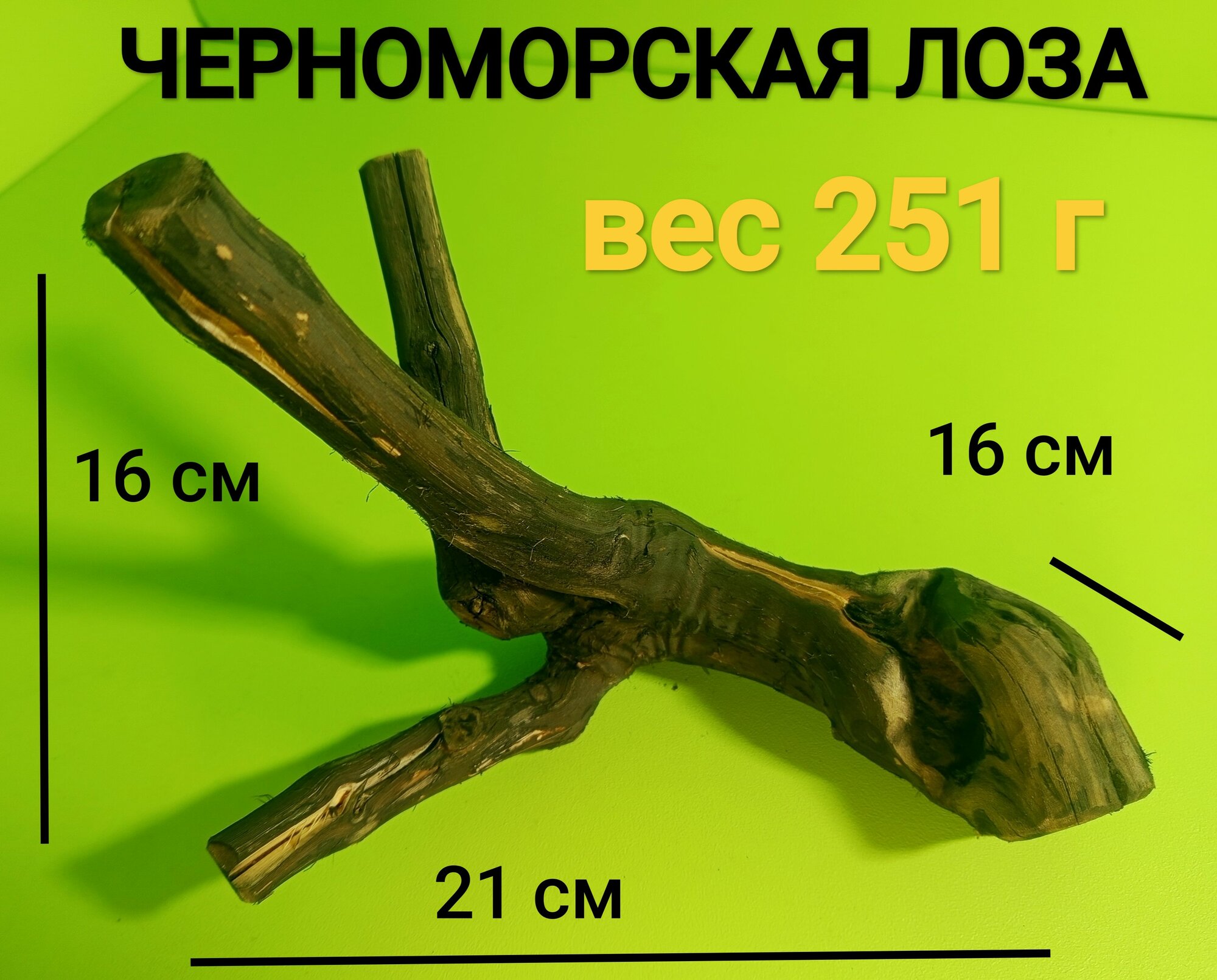 Декорация виноградная лоза черноморская мини для аквариума, террариума, вольера, дизайна и творчества. Натуральная коряга.