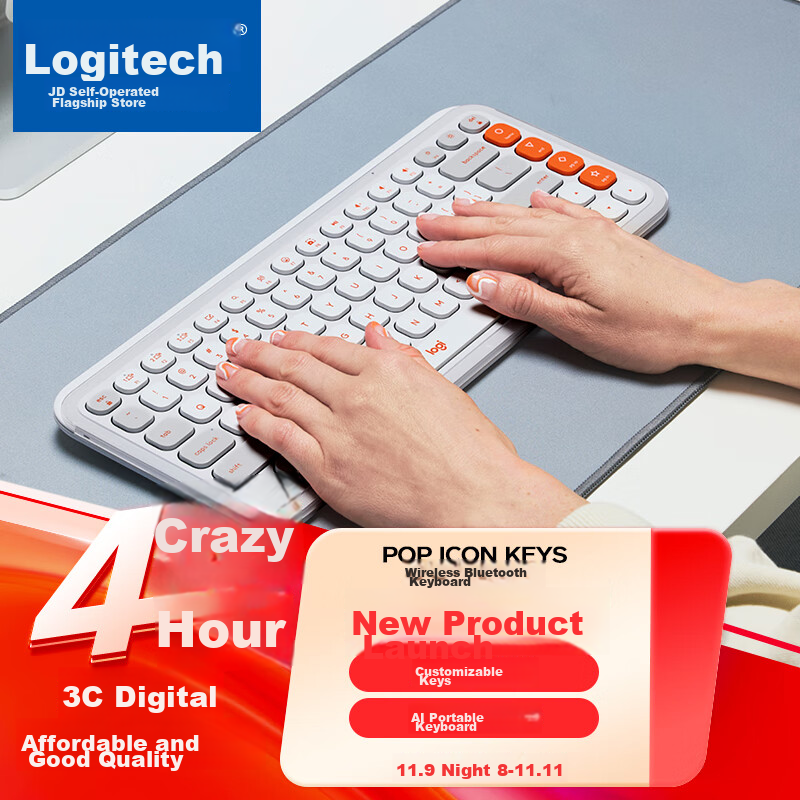 Клавиатура Logitech POP ICON KEYS Bubble Bluetooth офисная беспроводная белая переносная для ноутбука Цвет：Белый
