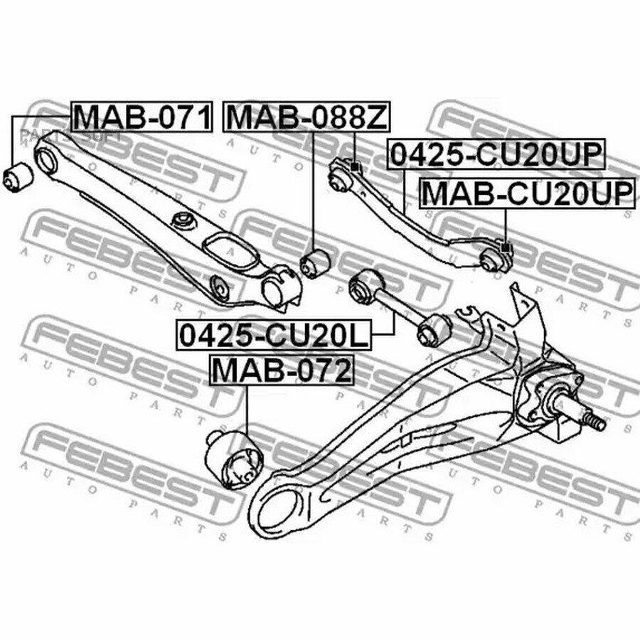 FEBEST 0425-CU20UP Рычаг подвески 0425-CU20UP