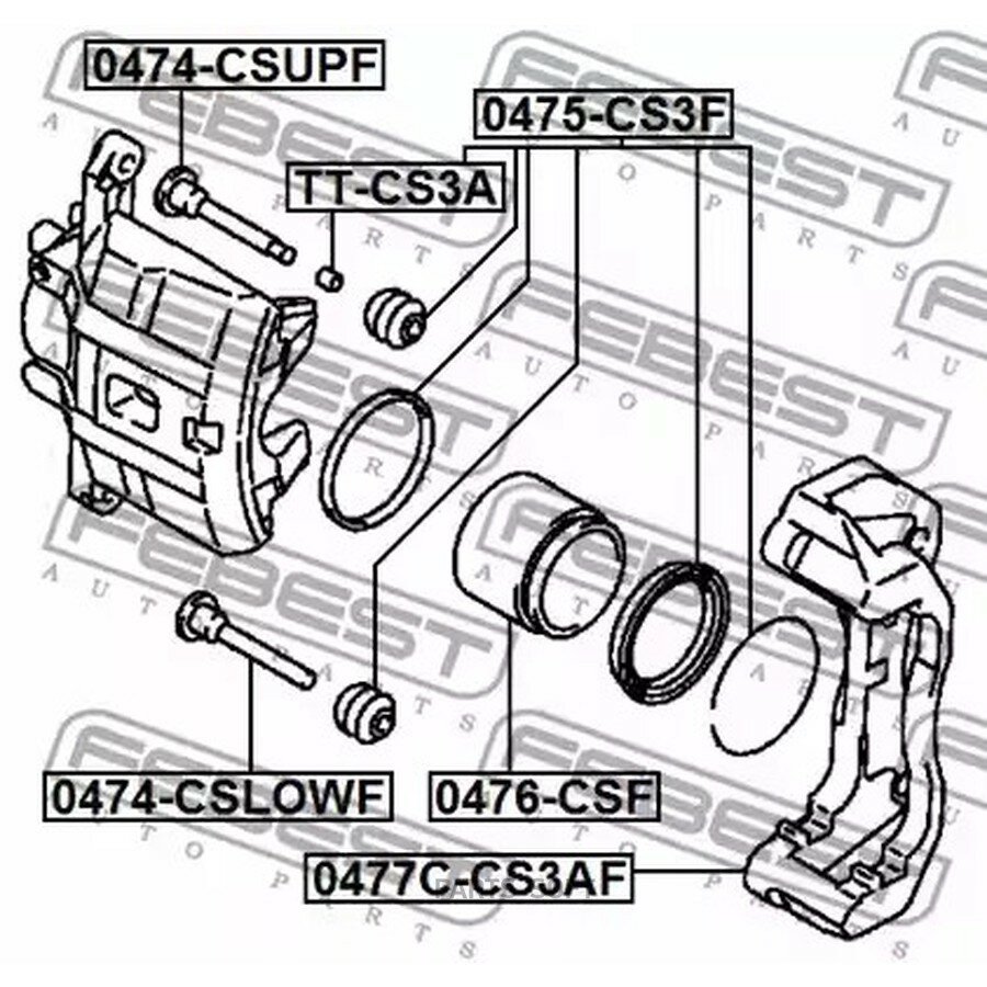 FEBEST 0477CCS3AF Скоба суппорта MITSUBISHI OUTLANDER/LANCER 00-09 пер.