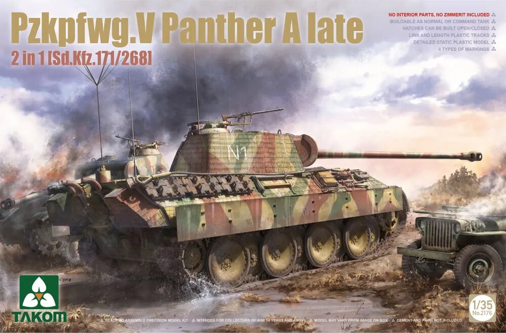 TAKOM 2176 1/35 Pzkpfwg.V Panther A 2 в 1 (Sd. Kfz.171/268) Модель сборки танков (Нет модели пластиковый солдат.)