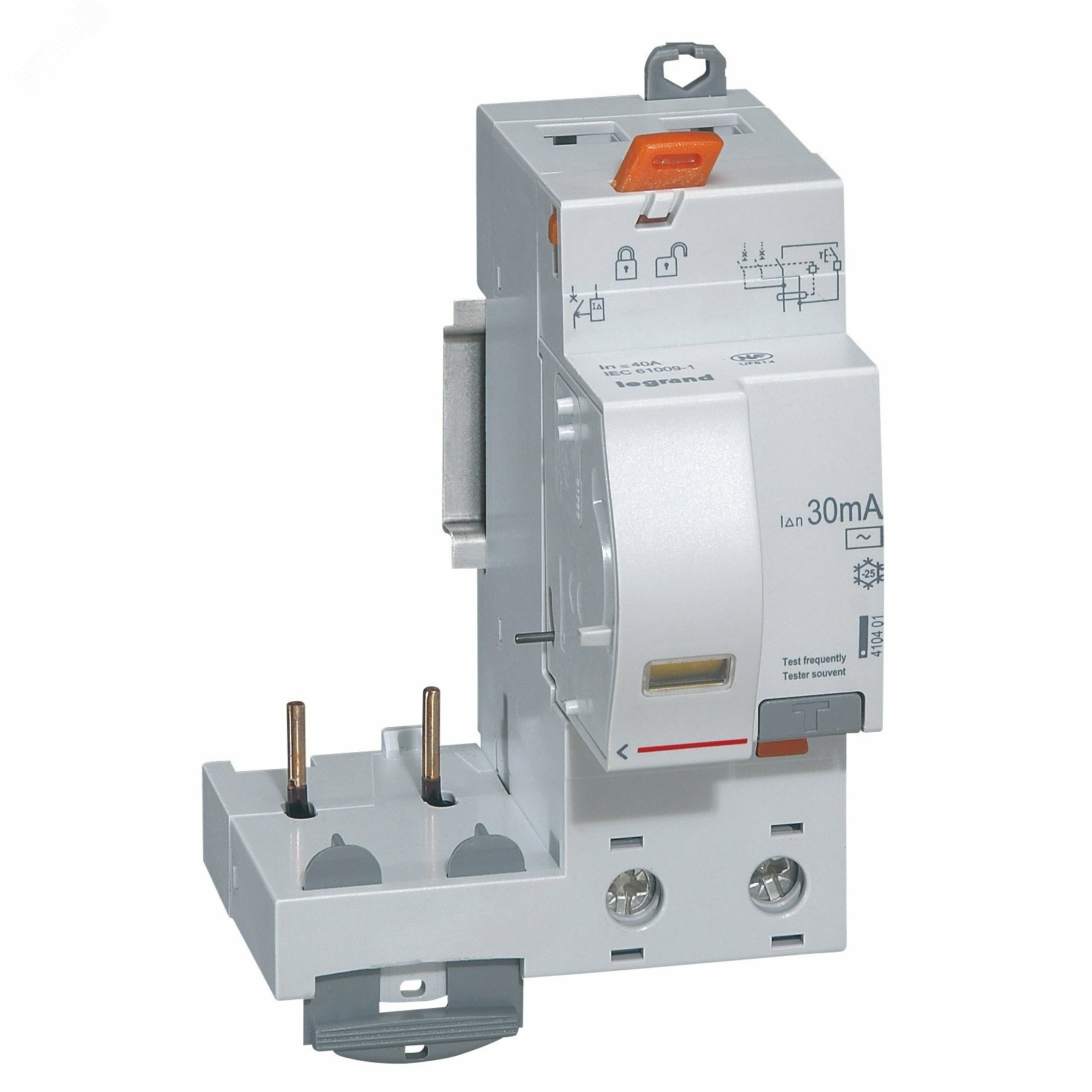 Диф. блок Legrand DX3, 2 полюса, ток утечки 30мА, цвет серый 410401