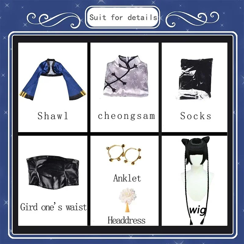 Ranmao Косплей костюм Черный Дворецкий для женщин Темно-синий, L, Costume wig