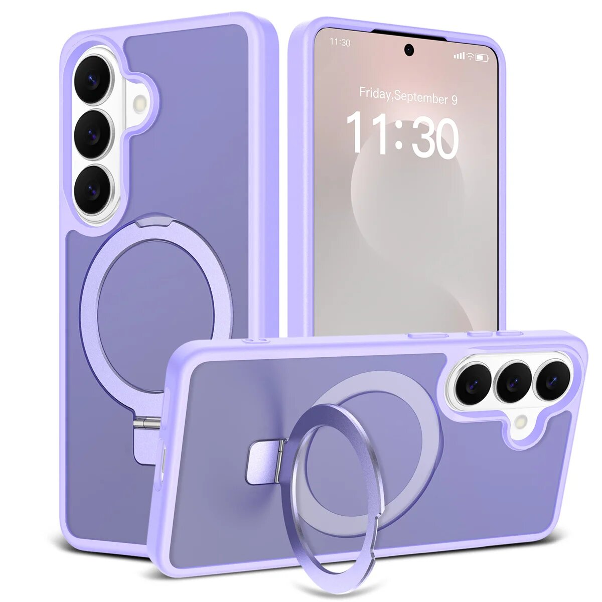Чехол с кольцом для Samsung Galaxy A07, сиреневый
