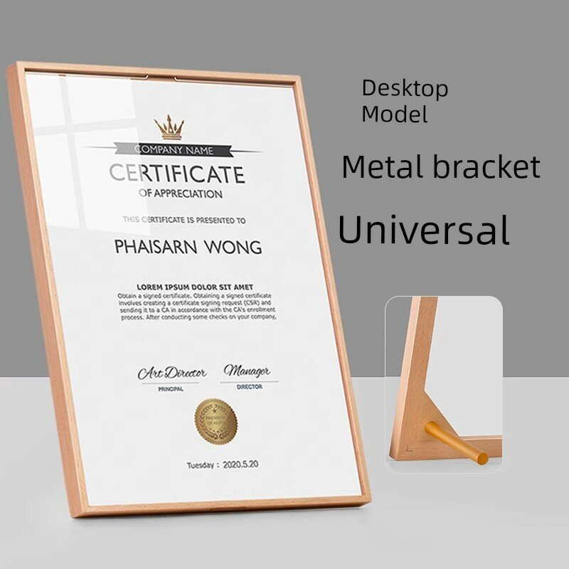 Настольная акриловая рамка без сверления, из массива дерева для формата А4 21,0x29,7 см, портрет или альбомная
