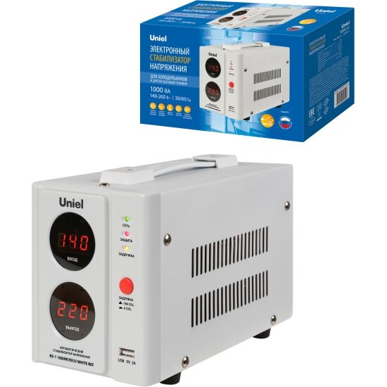 Стабилизатор напряжения для холодильников Uniel RS-1 1000W/RX/U WHITE REF