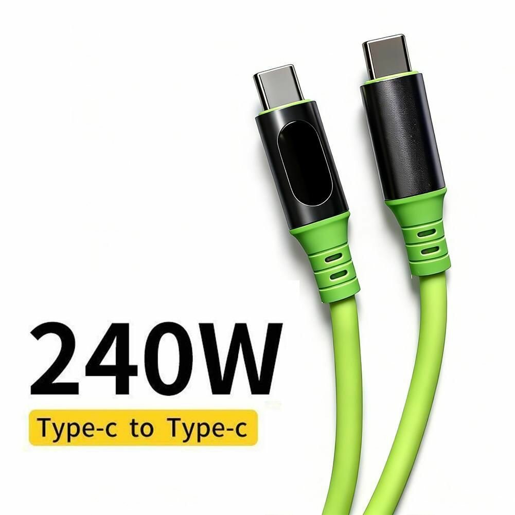 Кабель для мобильных устройств USB Type-C/USB Type-C, 1.5 м, светло-зеленый
