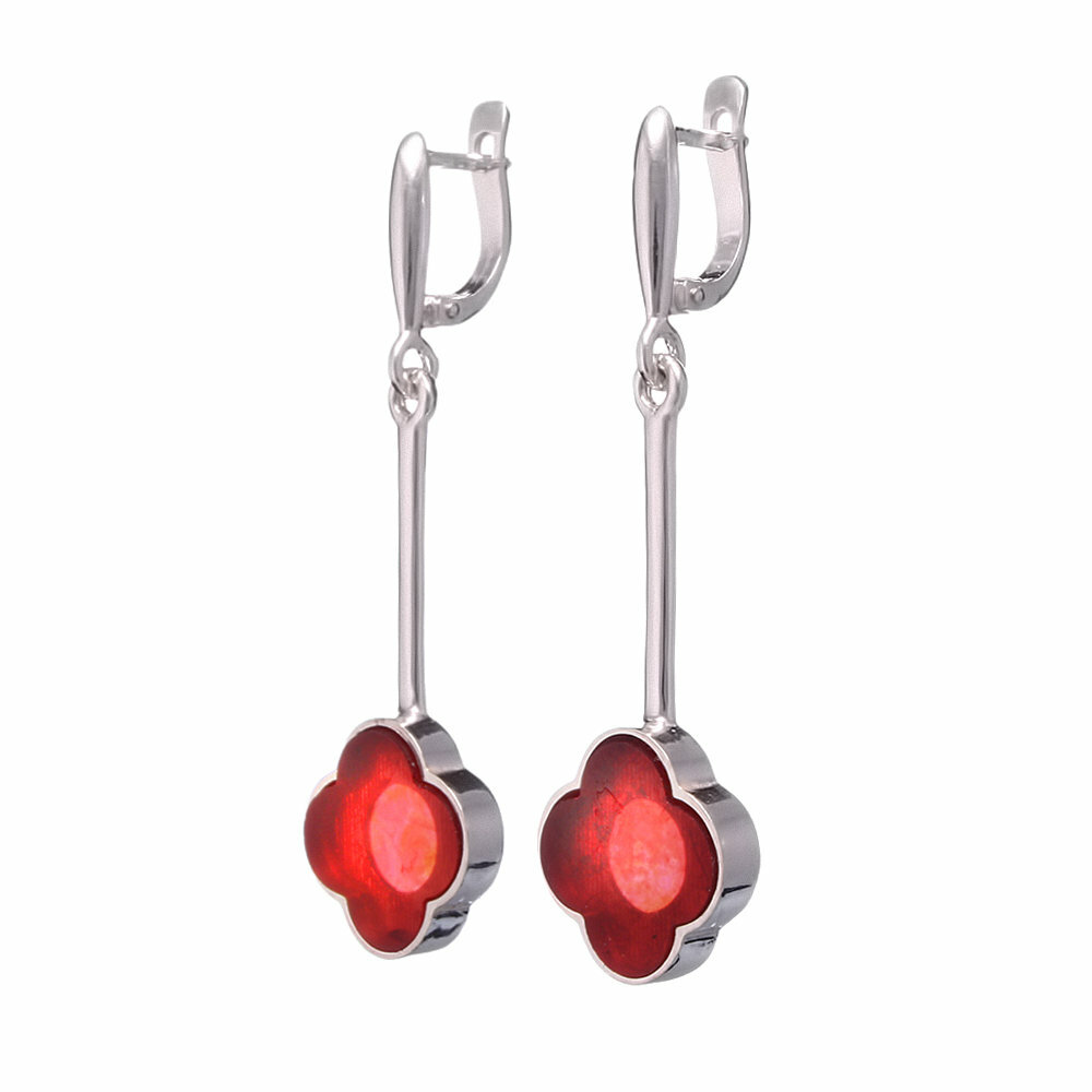 Серьги Amberprofi, серебро, 925 проба, янтарь