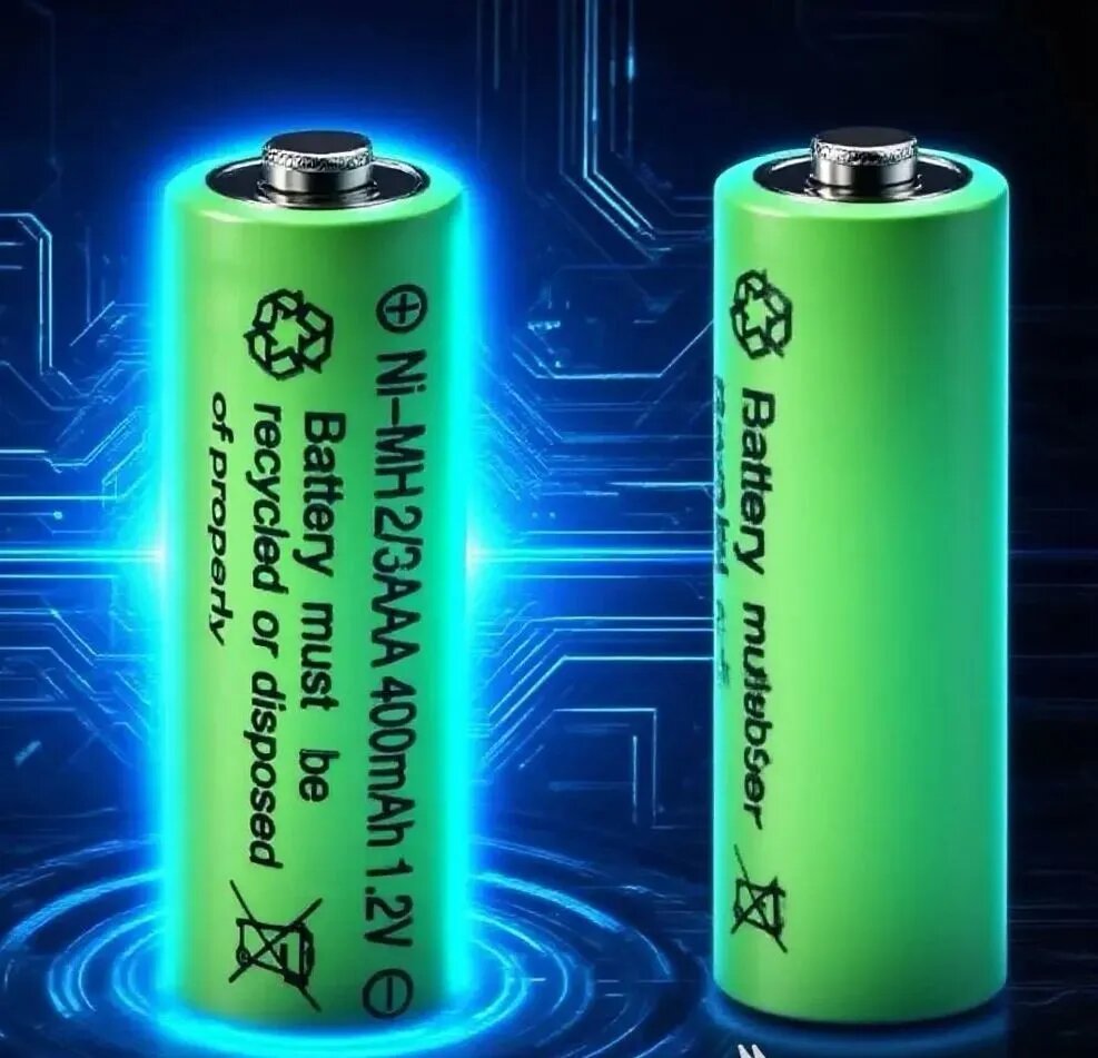 Аккумулятор 2/3 AAA NI-MH 400mah (2/3 от мизинчикового аккумулятора), Батарейки для светильник, Реальная пропускная способность - это не виртуальный стандарт