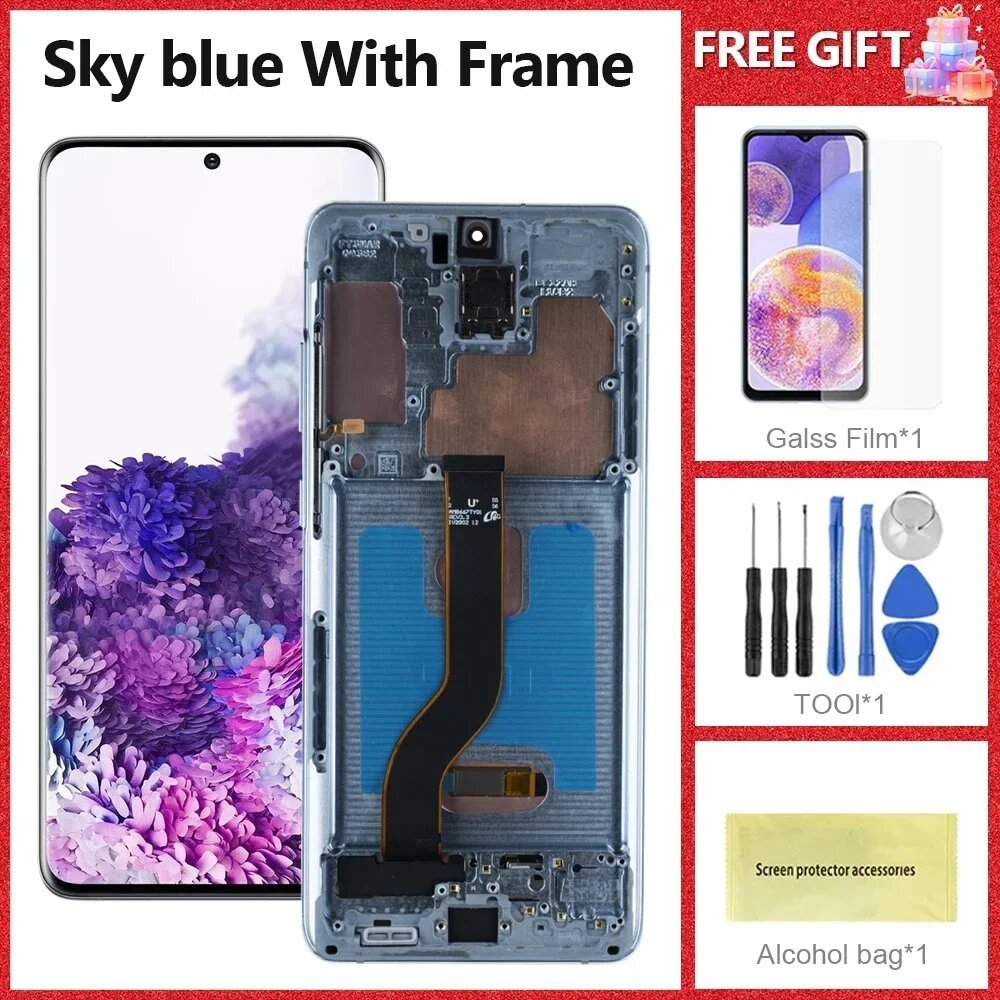 Дисплей Samsung Galaxy S20 Plus с рамкой, Sky Blue