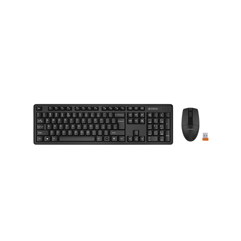 Клавиатура и мышь A4Tech 3330N, беспроводная, USB, чёрный