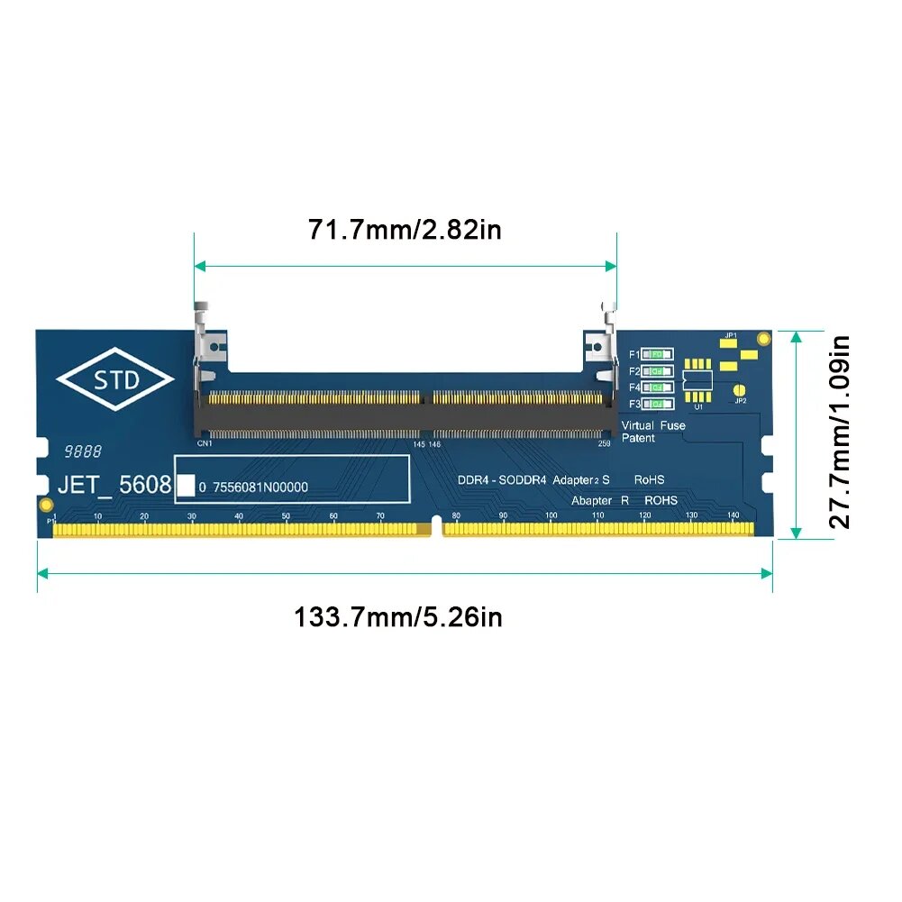 Адаптер SO-DIMM 4 к DDR4, Цвет: RVS Forward