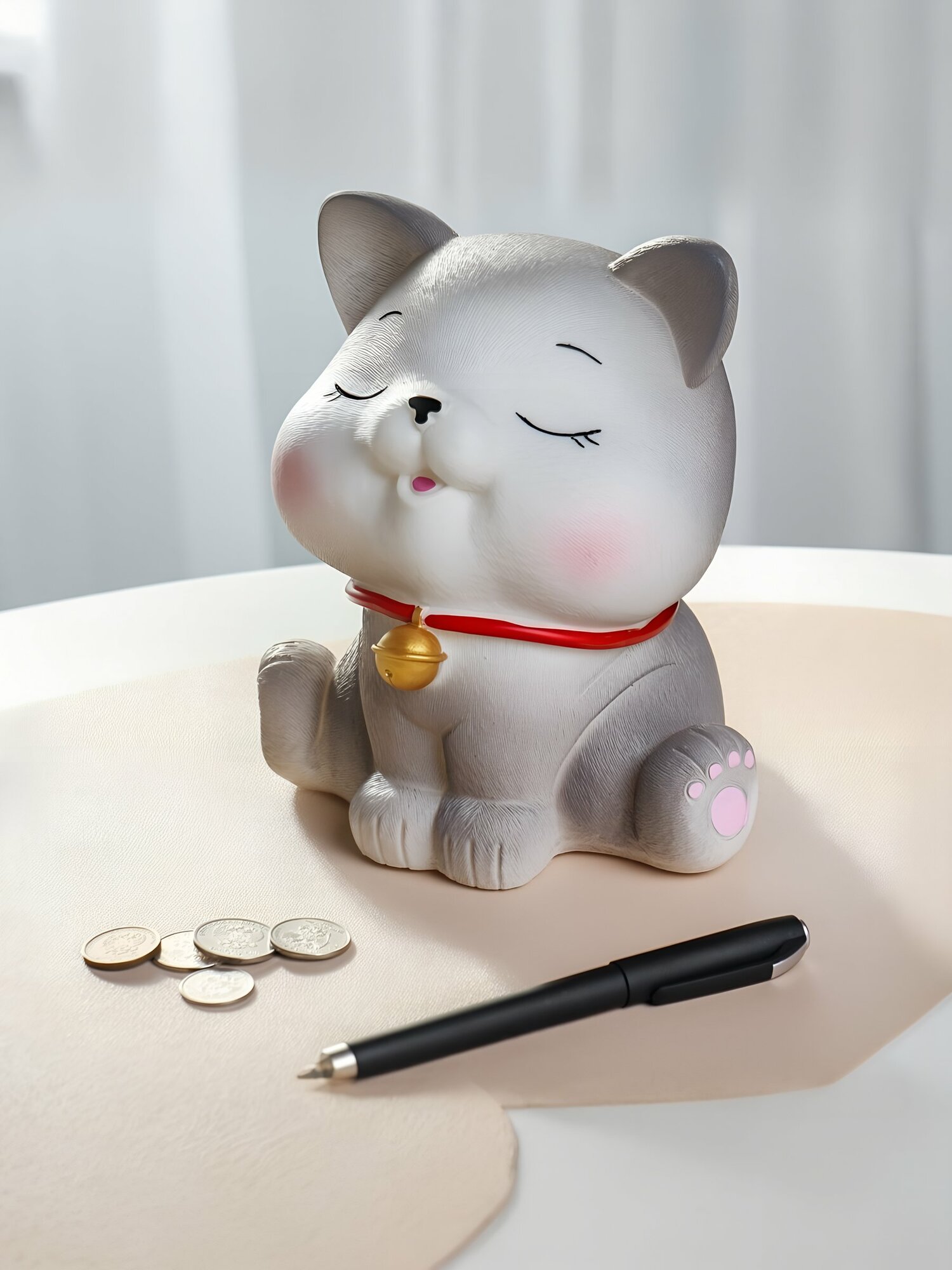 Копилка Котик, 15х15х18 см, пластик, A240035