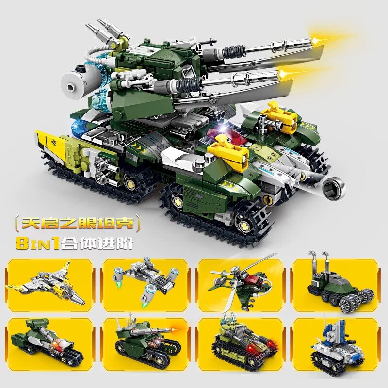 Red ａｌｅｒｔ 81055 8-в-1 Apocalypse Eye Tank Набор Сборных Блоков, Ультимативная Коллекция