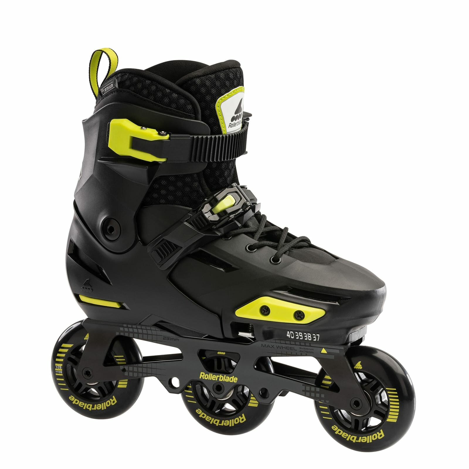 DECATHLON ролики Rollerblade Apex 3WD, черный/зеленый, размер 29/32