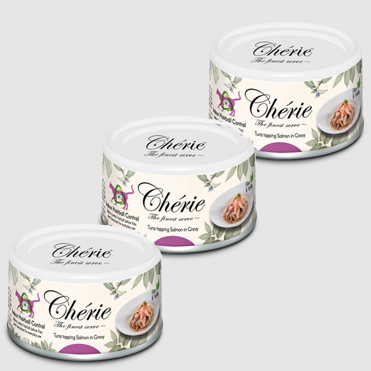 PETTRIC Консервы Cherie Hairball Control тунец С лососем В подливе 80г*3шт