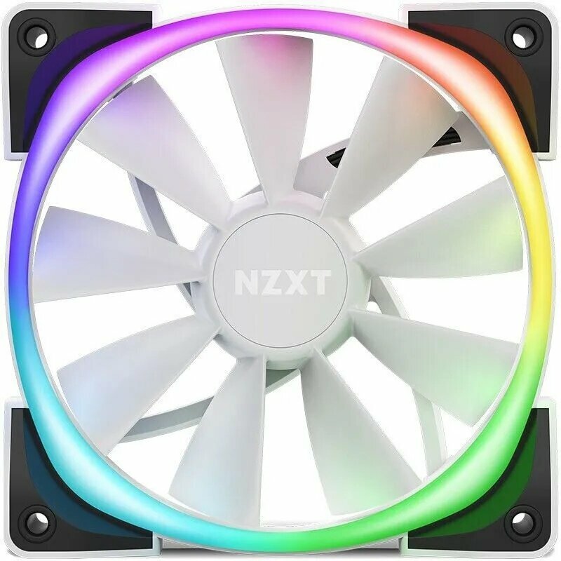 NZXT Компьютерный корпус Корпусной вентилятор AER RGB2 140мм, белый, перламутровый (NZXT AER RGB2 140 WHITE)