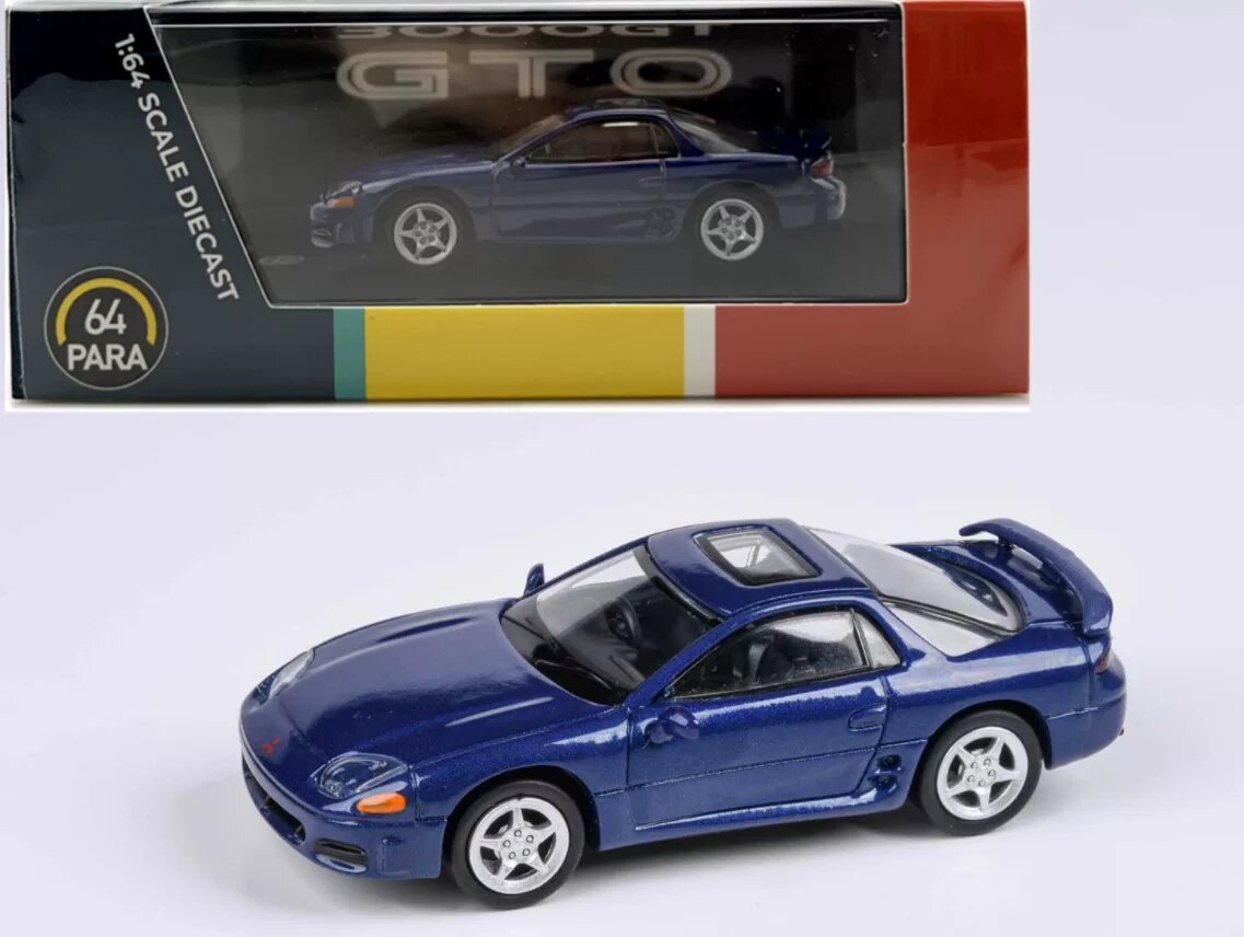 PARA64 1/64 Масштабная Модель Автомобиля Mitsubishi GTO 3000GT из Сплава в Темно-Синем Цвете - Подлинная Металлическая