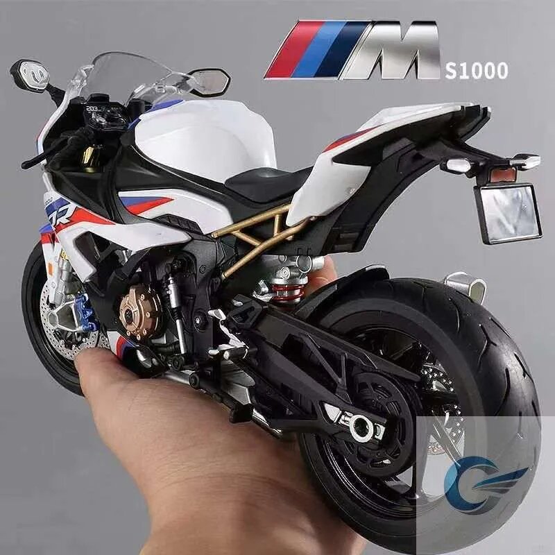 Мотоцикл S1000RR 1:12 Металлическая Модель Игрушка Свет Звук Подвеска Подарок Мальчику Коллекция Мото Спорт