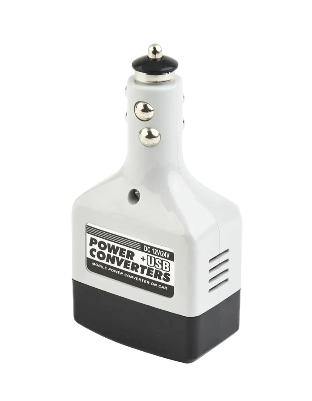 Автомобильный Инвертор 12/24В до 220В USB, с индикатором, цвет Белый