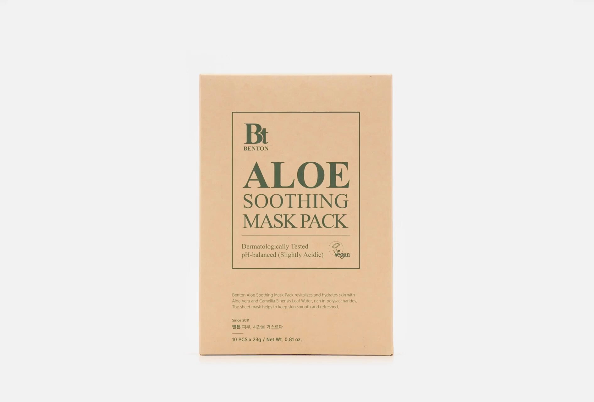 Набор тканевых масок для лица Benton "ALOE SOOTHING", 10 штук