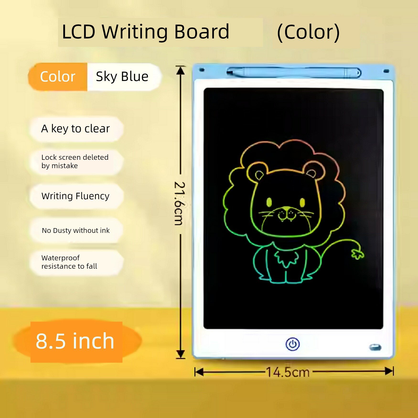 8,5-дюймовая синяя LCD доска для рисования с пером и батареей, электронная игрушка для рисования