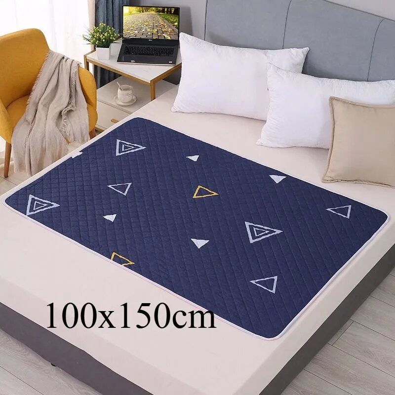 Многоразовая пеленка для животных LW 100x150см 4 слоя сине-желтая для собак и кошек