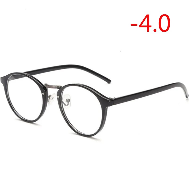 Очки GSBJXZ круглые, пластик, -4.0, цвет оправы Myopia 400