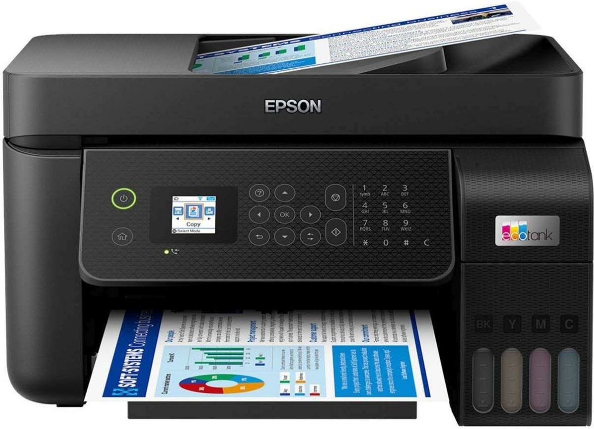 МФУ струйное Epson L5290 (A4, принтер/сканер/копир, 5760x1440dpi, 33чб/20цв. ppm, СНПЧ, Wi-Fi, USB) C11CJ65512