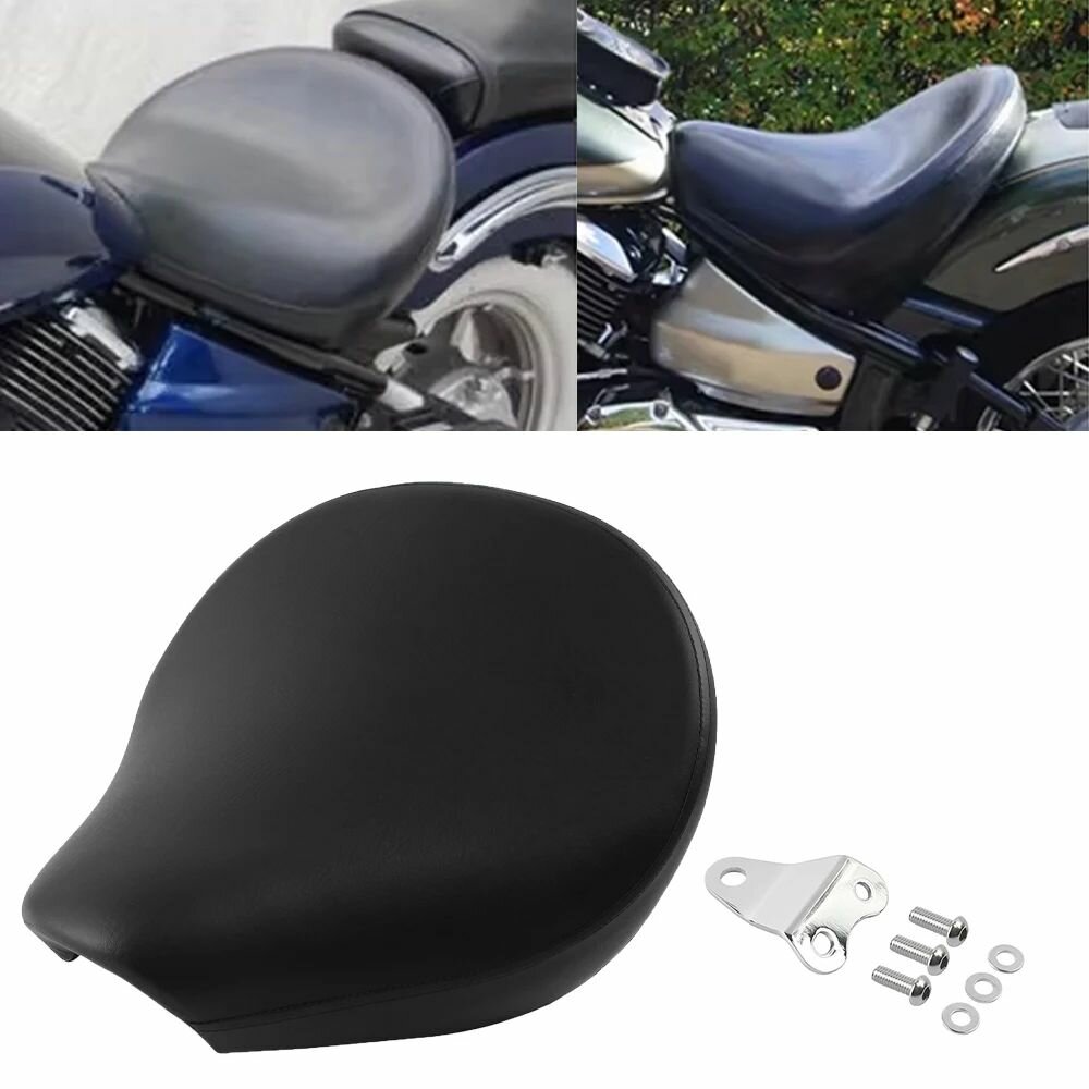 Переднее водительское одиночное сиденье с подушкой для Yamaha V Star 1100 (XVS1100) Custom 1999-2009, для мотоцикла — замена и комфорт при поездках