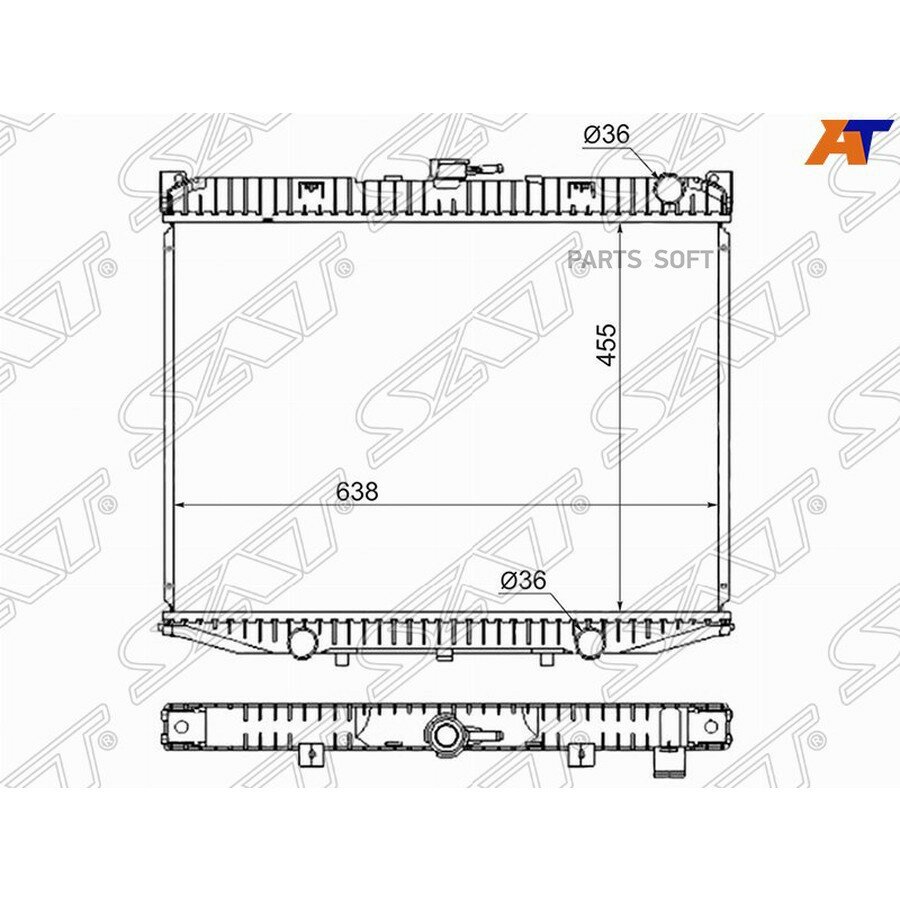 Радиатор Ford Maverick 93-00 / Nissan Terrano II 93-96 SAT NS000R20-2.4 | цена за 1 шт