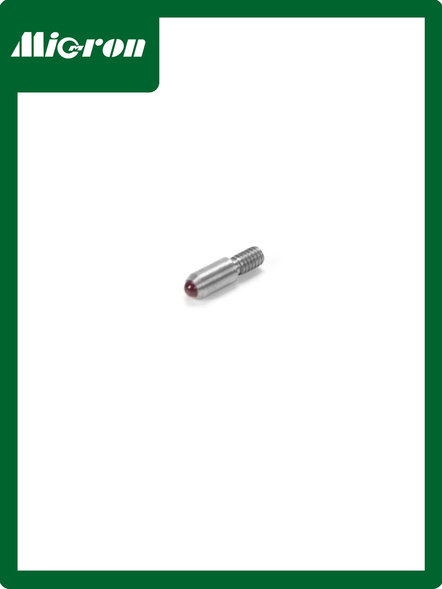 Наконечник для индикатора Micron тип А рубин 6мм (резьба М2,5х0,45)