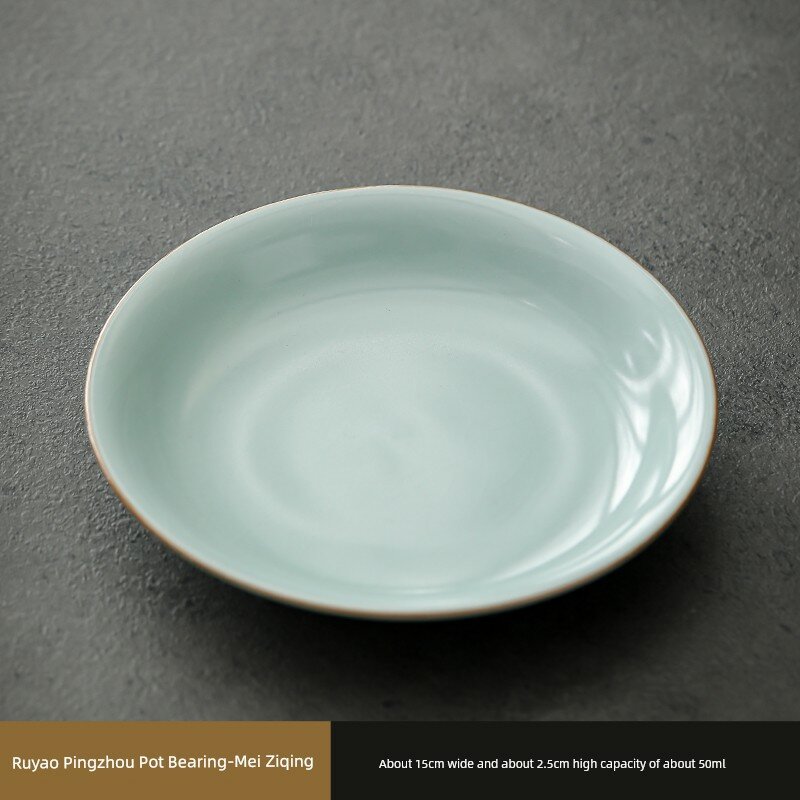 Керамическая подставка Ru Porcelain Pingzhou с лунно-белым покрытием, ручная работа для чайной церемонии