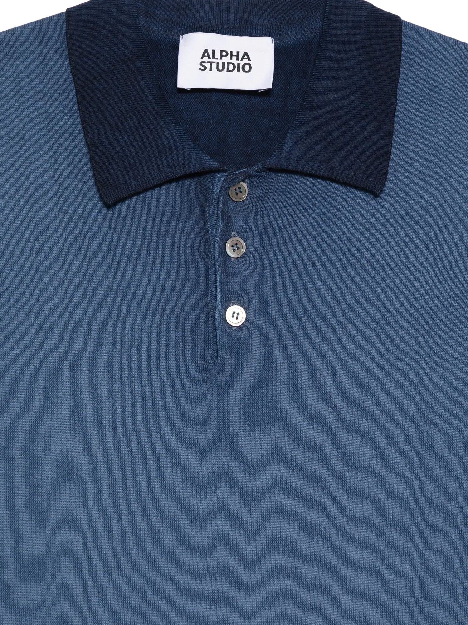 Рубашка Alpha Studio Button collar polo shirt, размер 50, blue — фото 1