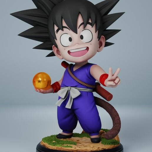 Сборная модель Goku (Dragon Ball), чиби, 129мм для покраски