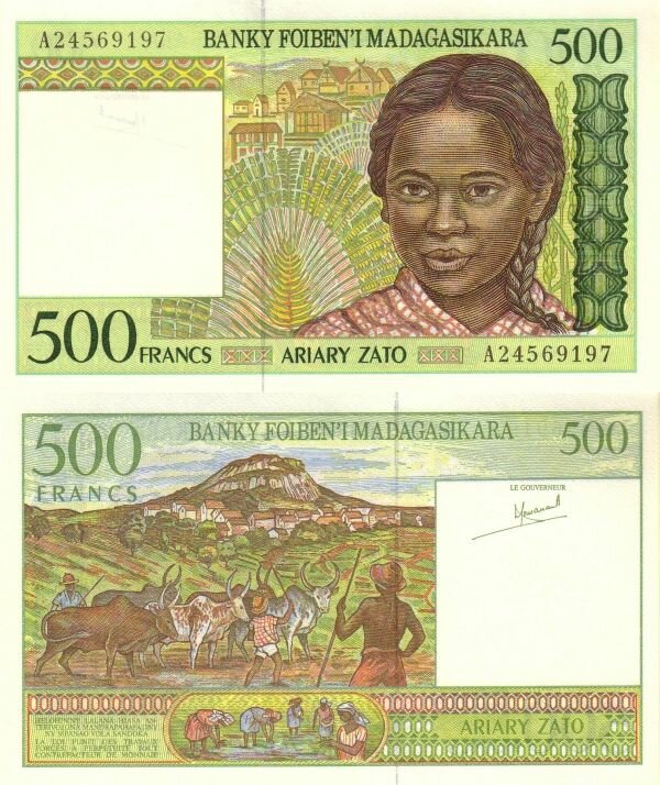 Мадагаскар 500 франков 1994 Пастухи UNC