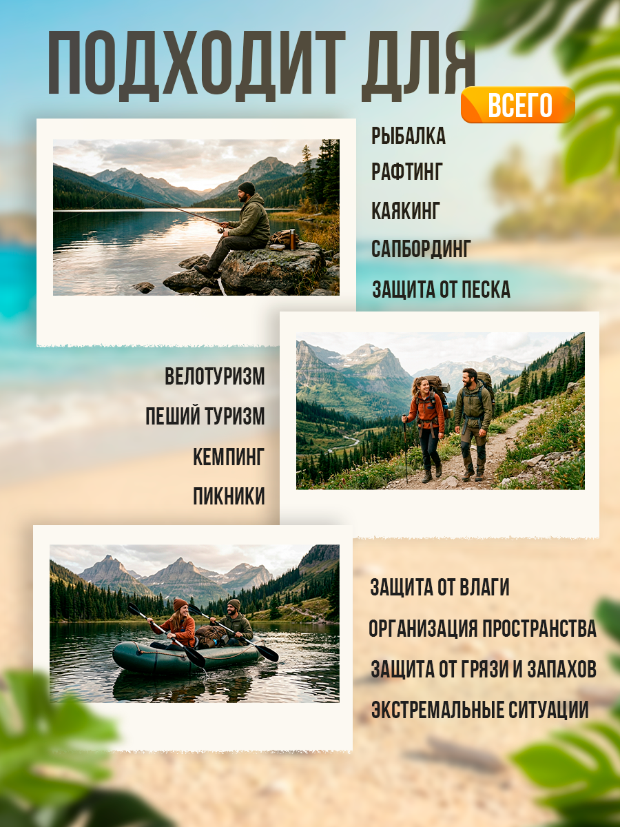 Гермомешок maclay, вес 0.7 кг, объем 80 л, размер 52х23 см, цвет чёрный — фото 1