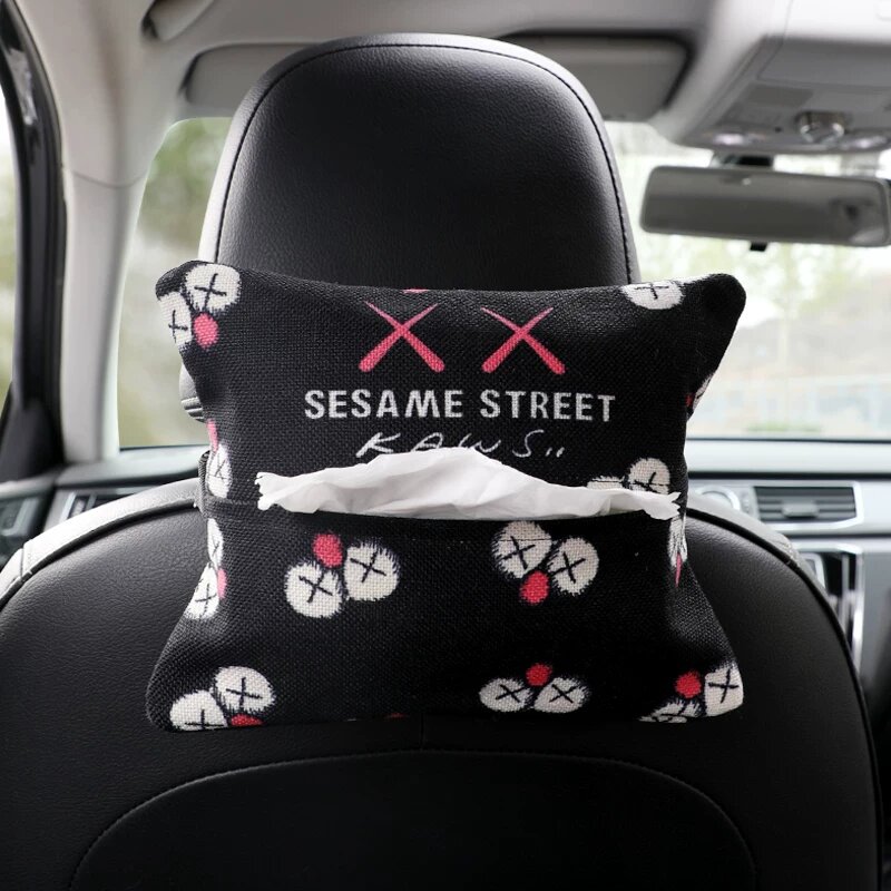 Автомобильный держатель для салфеток Sesame Street с розовым носом, двусторонняя конструкция для хранения на сиденье