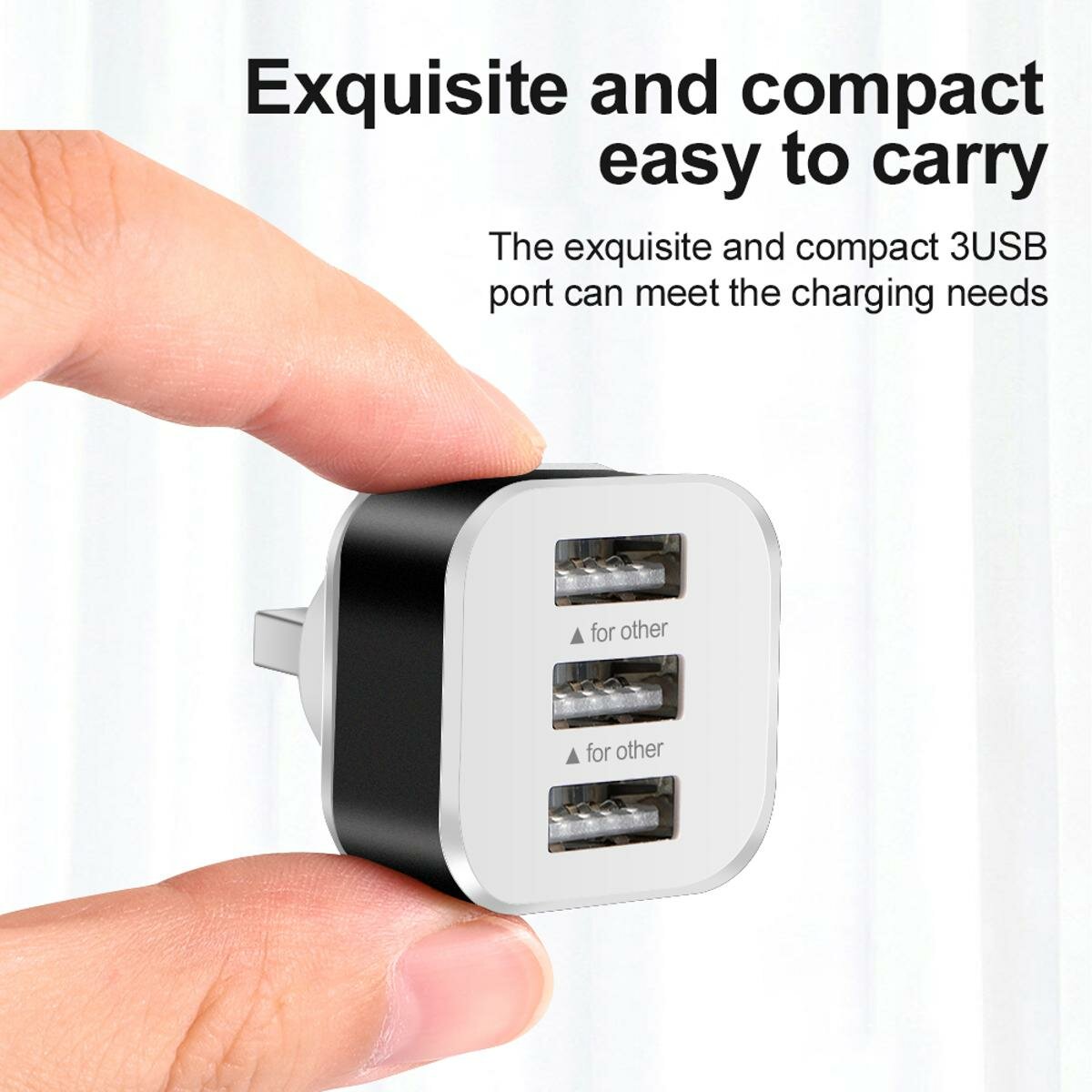 3-портовый мини-портативный USB-удлинитель, только для зарядки, разветвитель портов USB2.0, розетка для дорожного зарядн