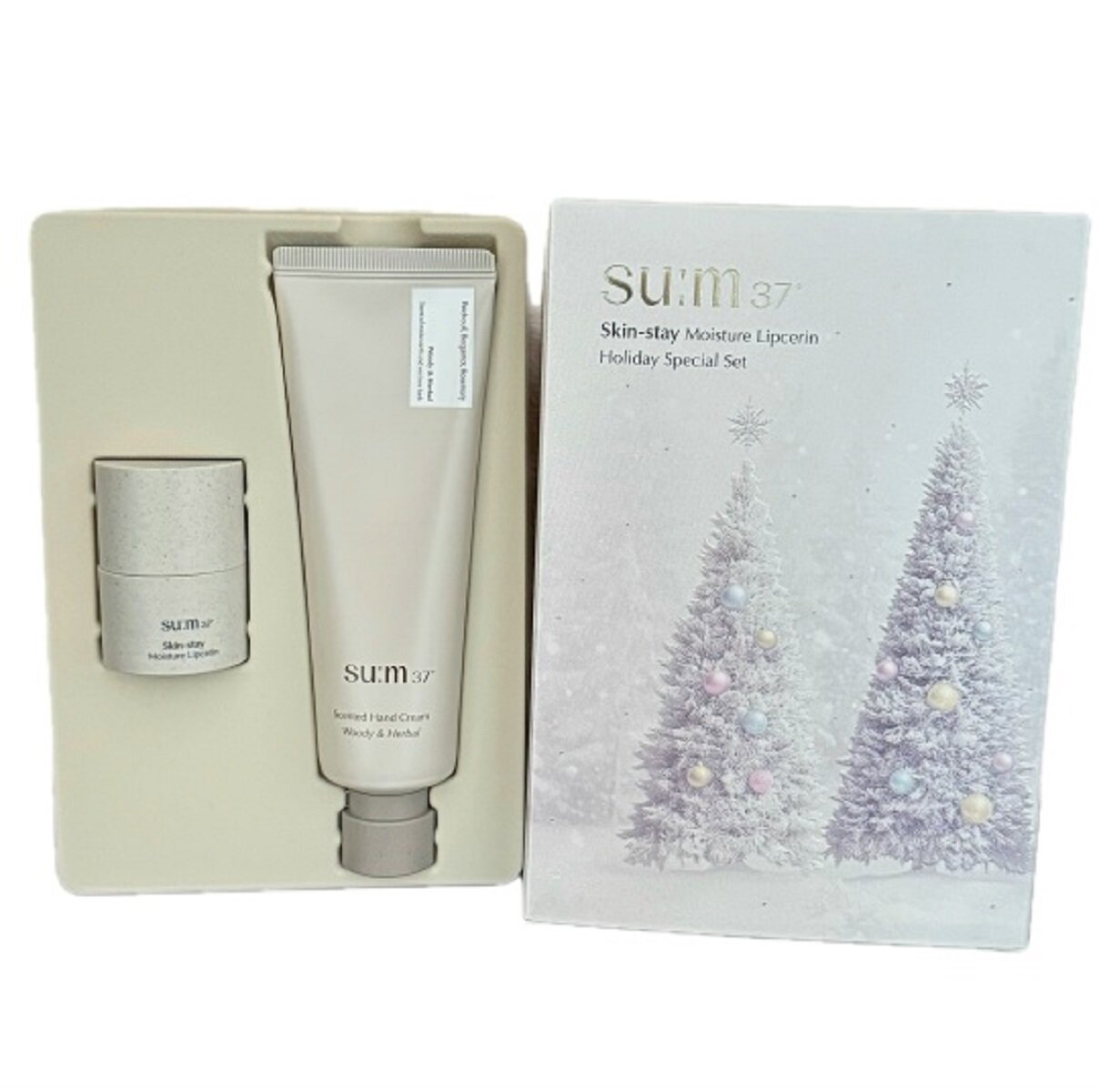 Su: m37 Косметический набор для ухода за губами и руками Skin-stay Moisture Lipcerin Holiday Set