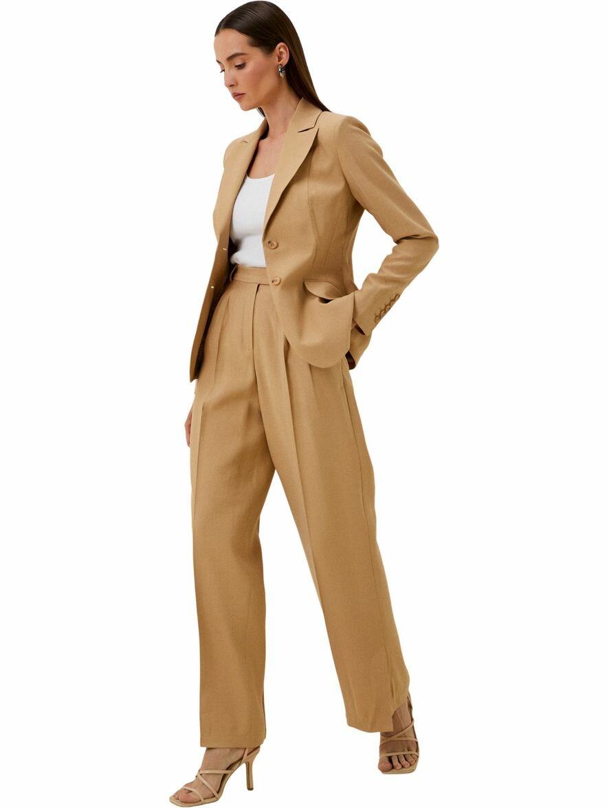 Брюки палаццо B.L.E.S. Trousers RENE, размер 46, бежевый — фото 1